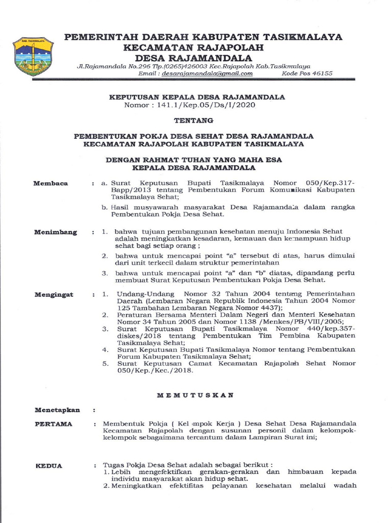 SK Desa Sehat | PDF
