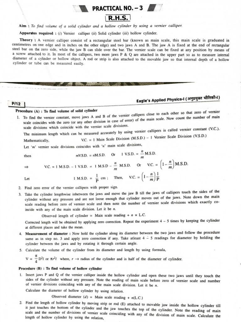 Physics Practical-3 in English | PDF
