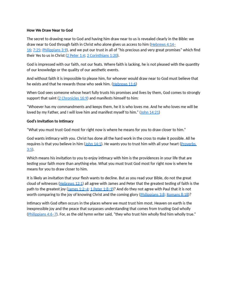 How We Draw Near To God | PDF