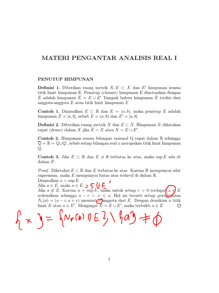 Penutup dan Himpunan dalam Ruang Metrik | PDF