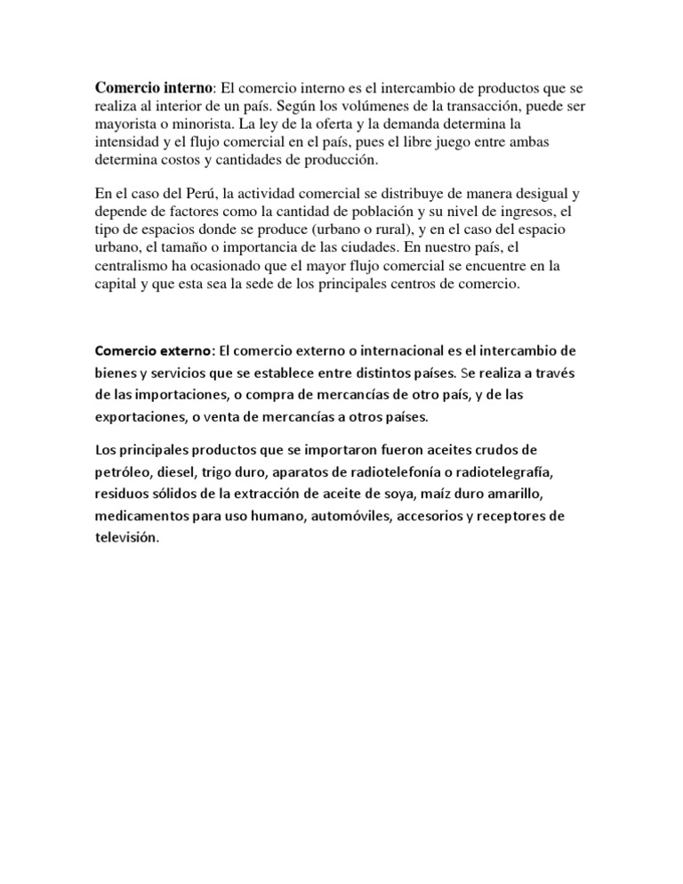 Comercio Interno y Externo | PDF | Comercio | Economias