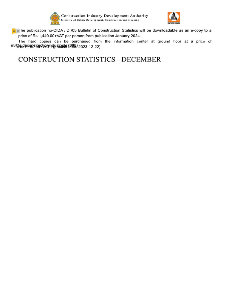 CIDA-ID-05 Bulletin of Construction Statistics | PDF
