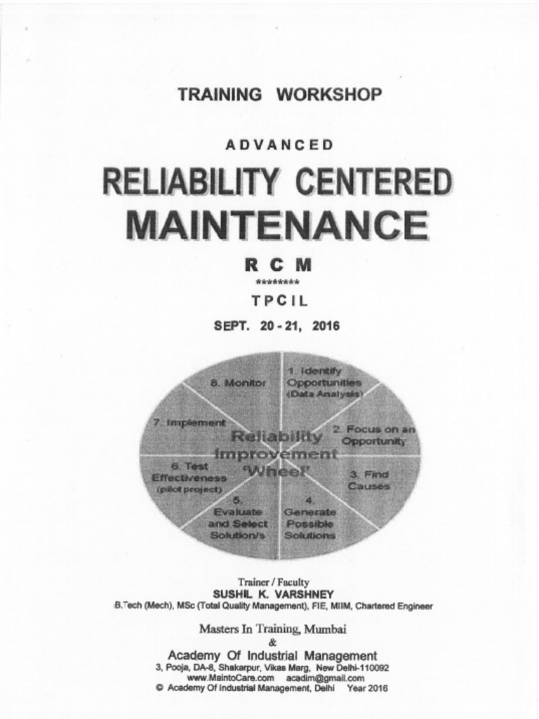 Reliability Centered Maintenance | PDF