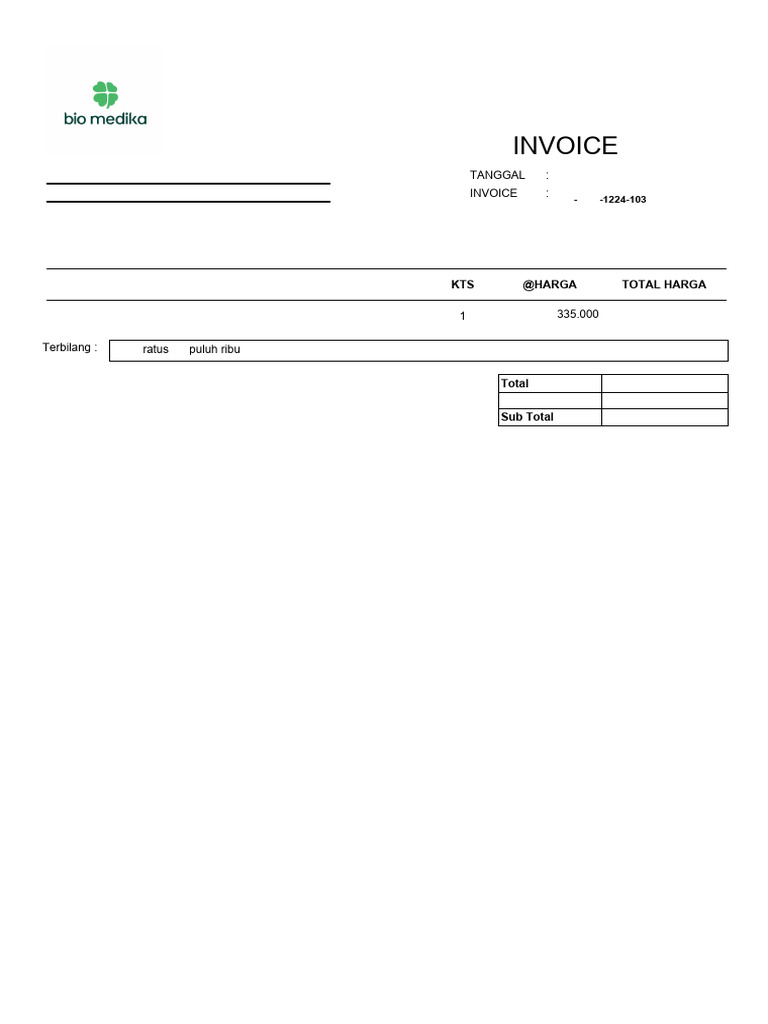 Invoice Rontgen Lab Biomed Pandeglang | PDF