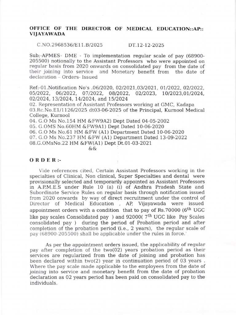 Assistant Professors Pay Scale Update | PDF