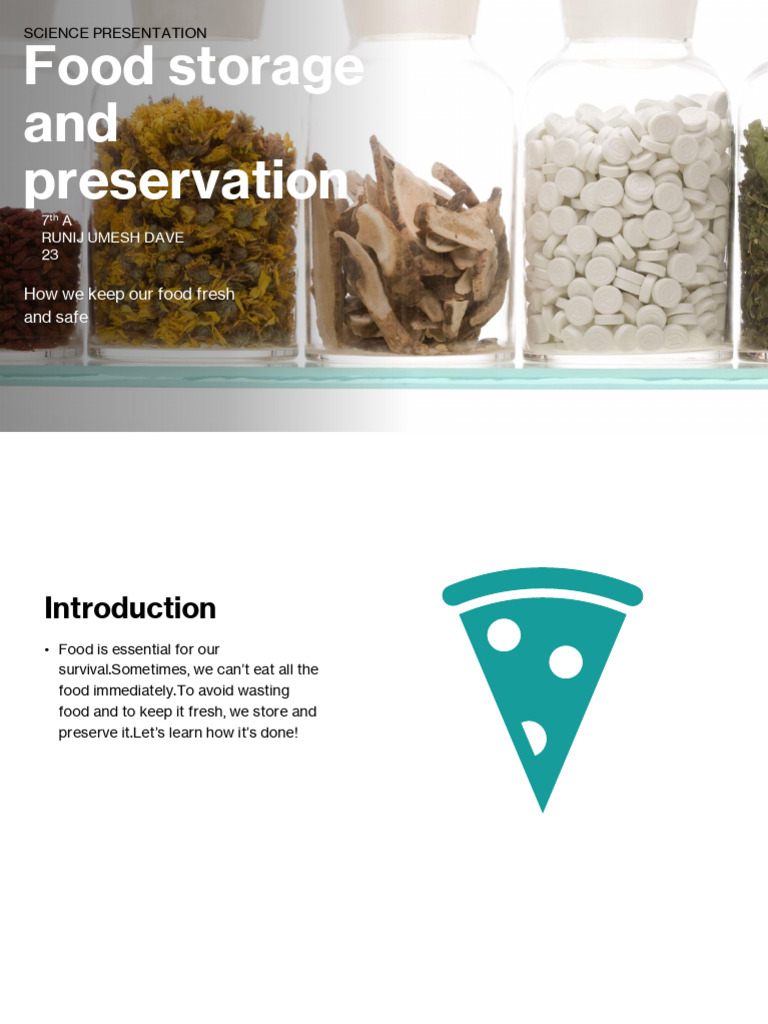 Food Storage and Preservation Methods | PDF