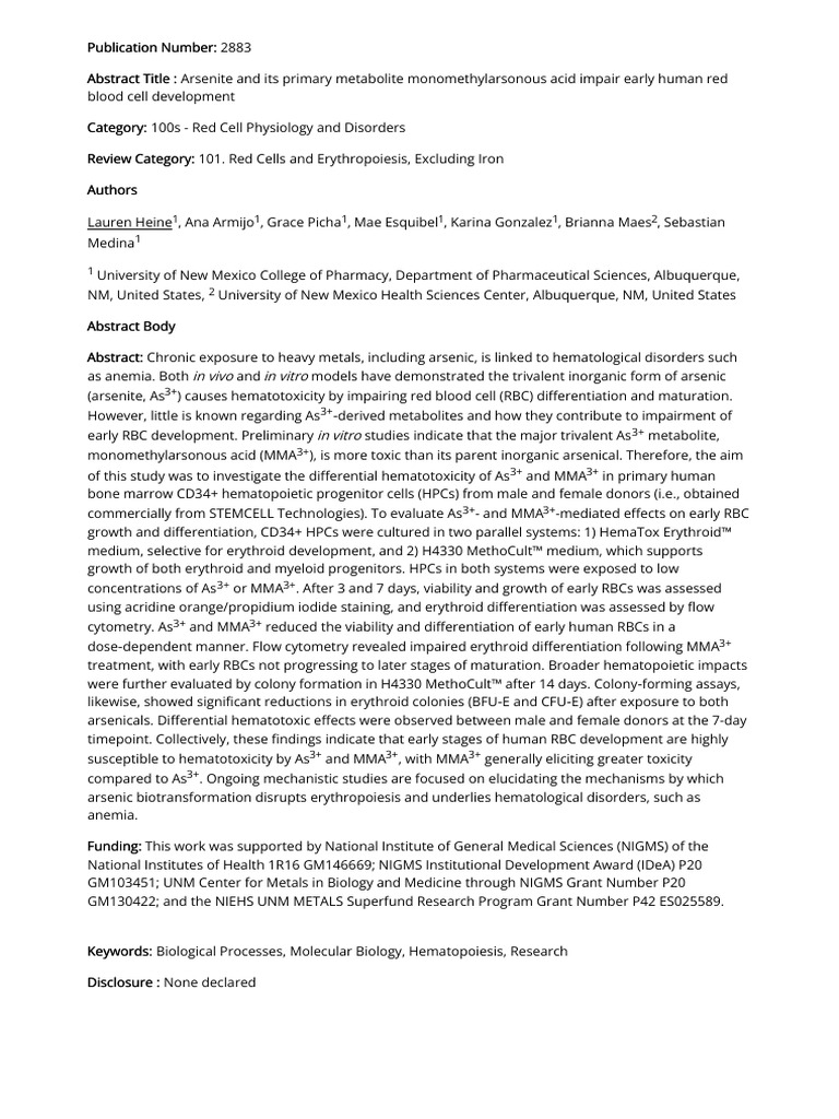 101 - 2883 - Arsenite and Its Primary Metabolite Monomethylarsonous ...