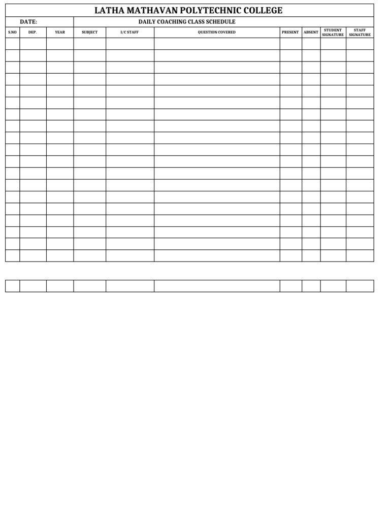 Daily Coaching Class | PDF