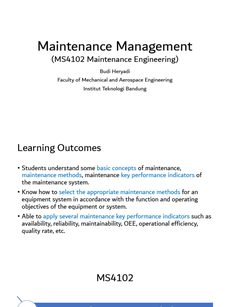 Maintenance Management | PDF | Reliability Engineering
