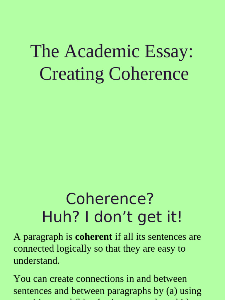 Coherence Sentences | PDF
