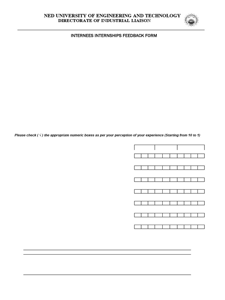 Internship Feedback Form for DIL | PDF | Business