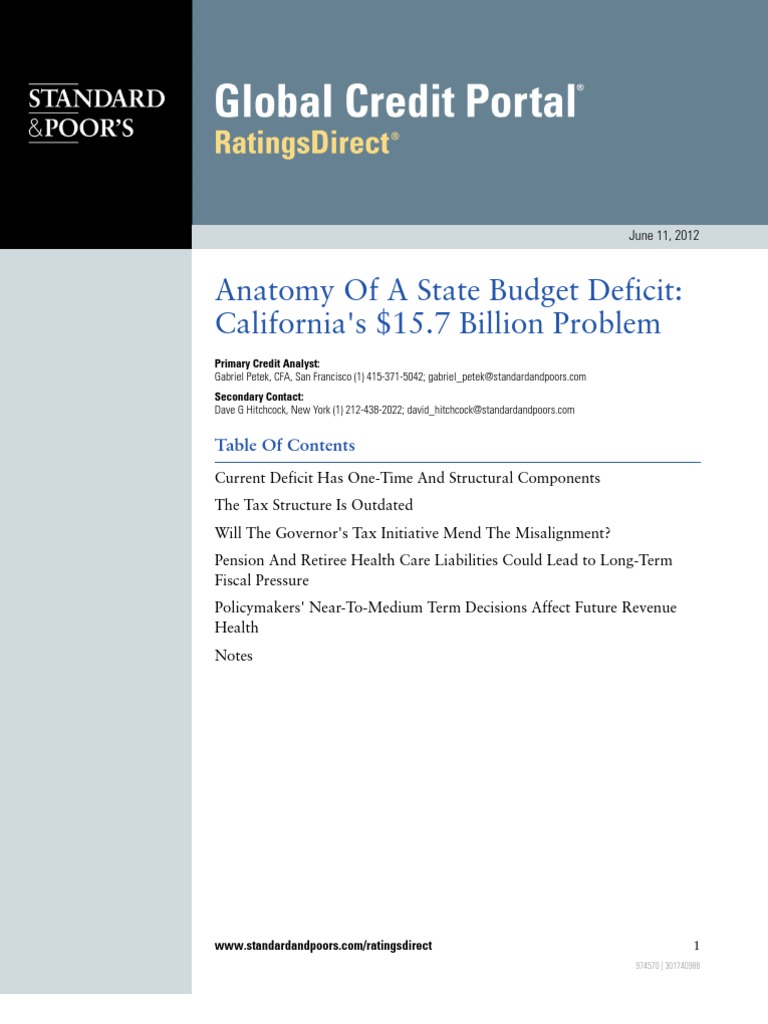 California Deficit June2012 | PDF | Government Budget Balance | Fiscal ...