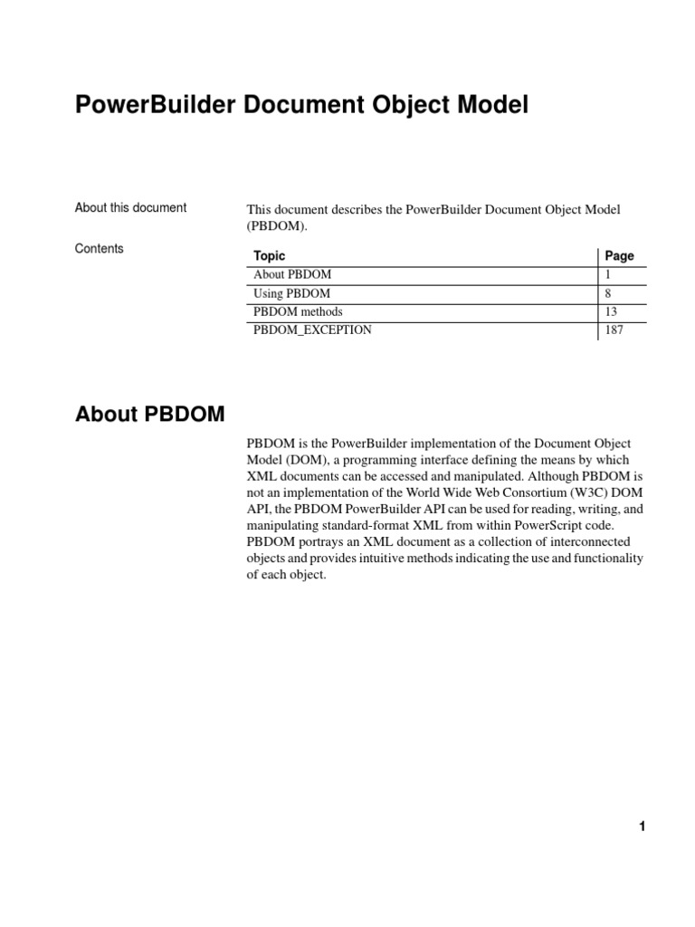Power Builder DOM | PDF | Class (Computer Programming) | Xml