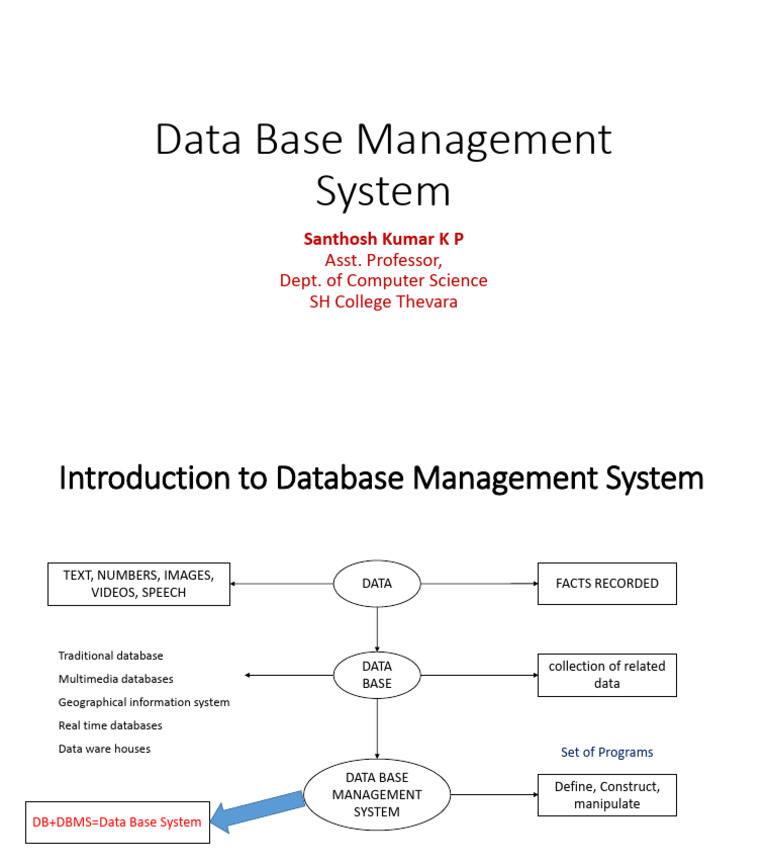 1 - Data Base Management System Introduction | PDF
