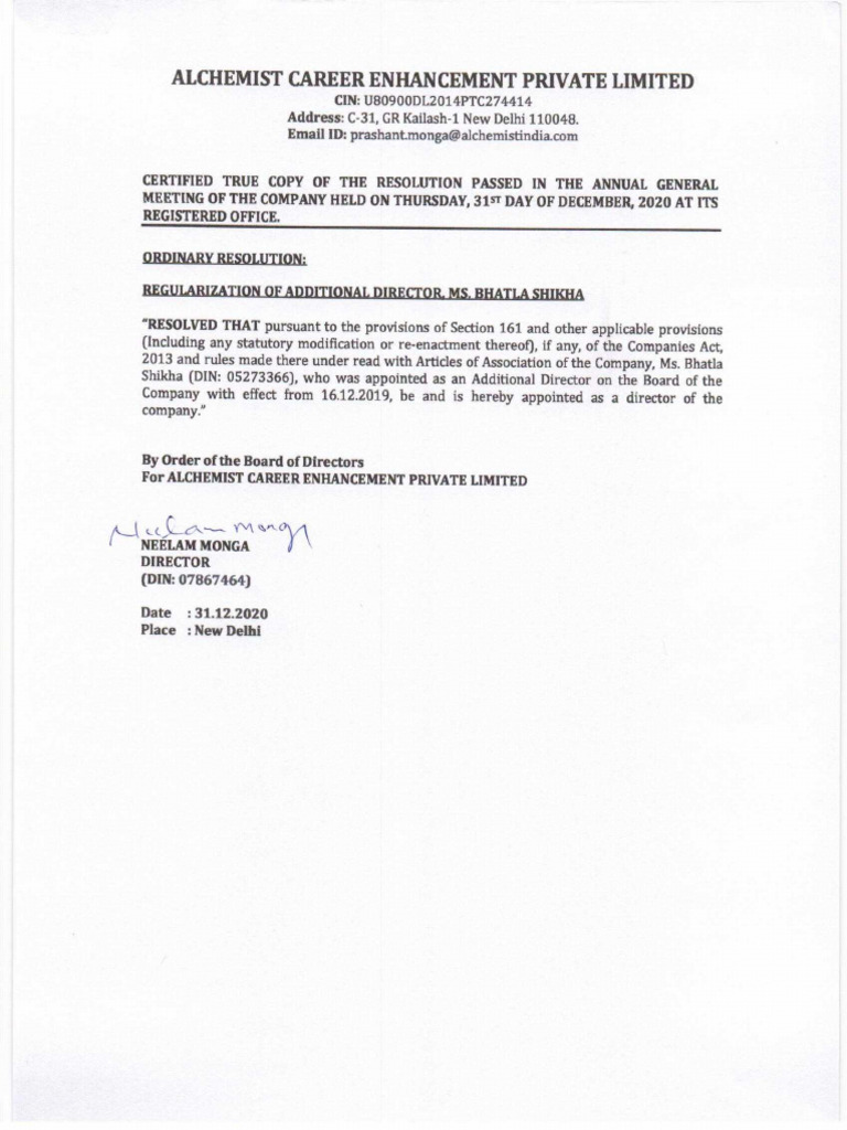 CTC Board Resolution | PDF
