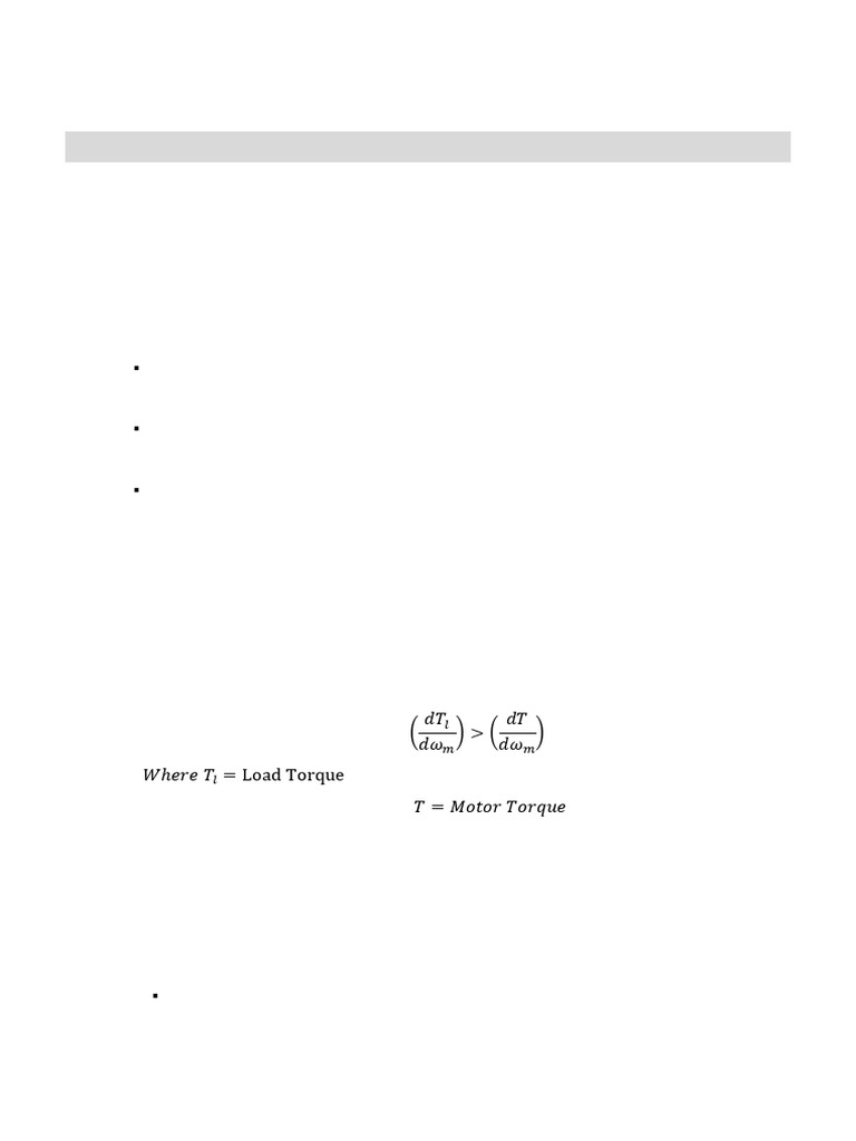 Unit 1 Drive Characteristics Notes | PDF | Electric Motor | Friction
