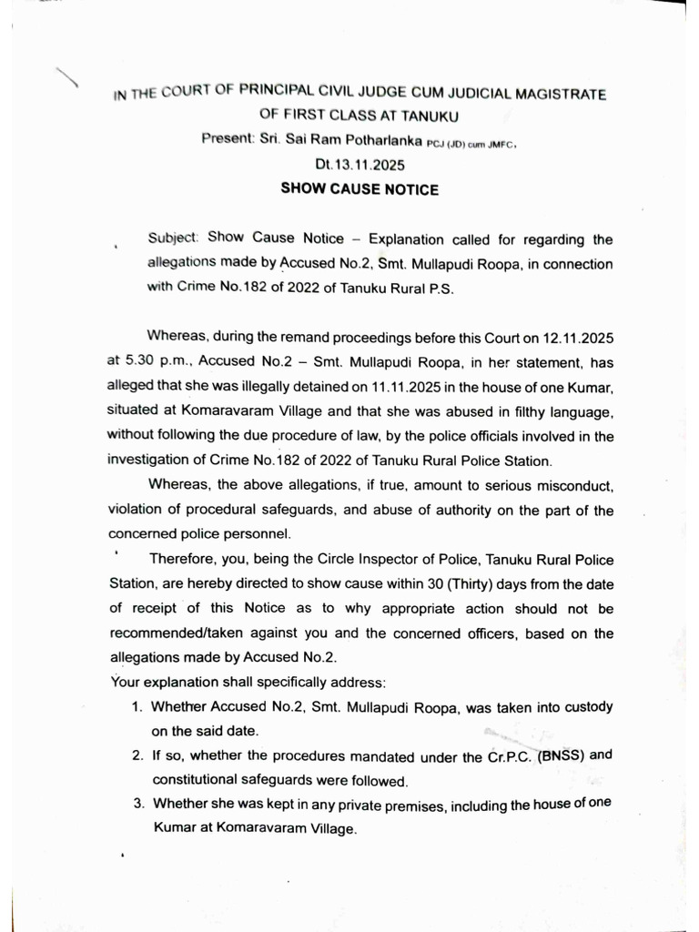 Show Cause Notice | PDF