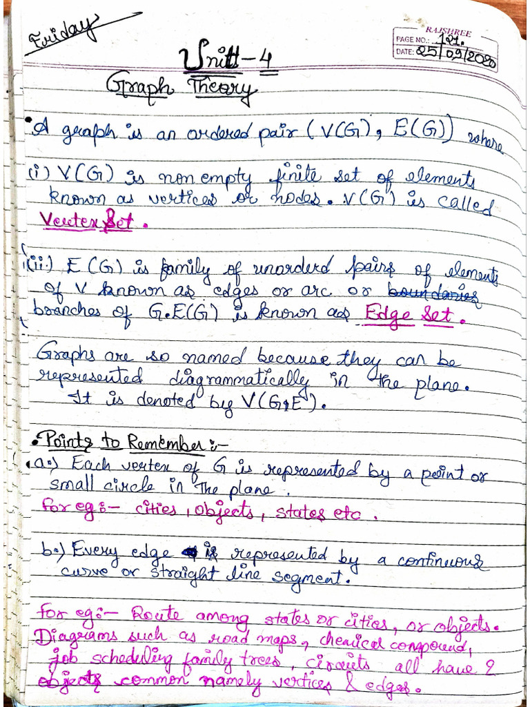 Unit - 4 Graph Theory | PDF