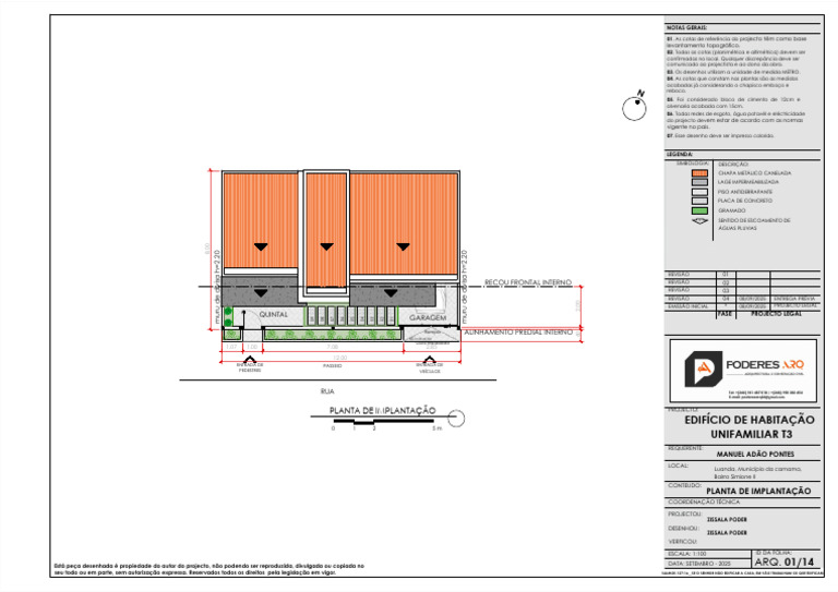 Planta de Implantação de Edifício T3 | PDF | Elementos arquitetônicos ...