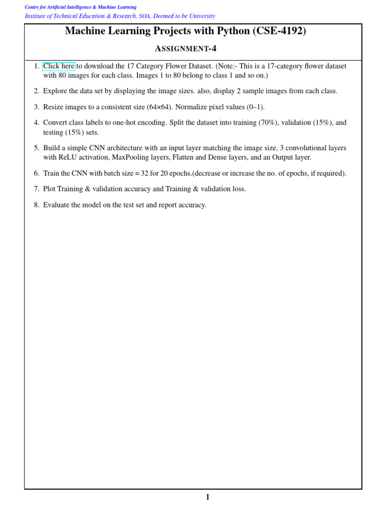 Machine Learning CNN Project Guide | PDF