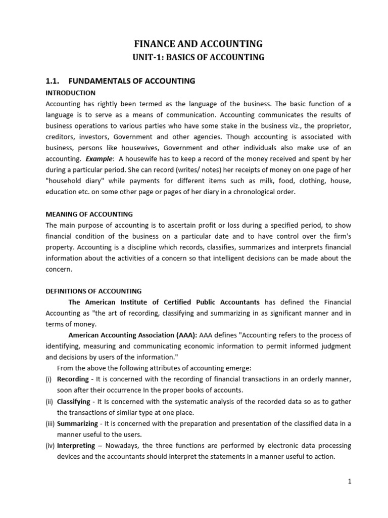 Basics of Accounting Fundamentals | PDF | Debits And Credits | Bookkeeping