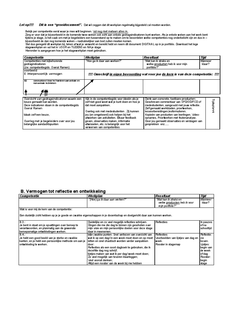 Stage-Werkplan Basisschool Klinkers Isebel | PDF