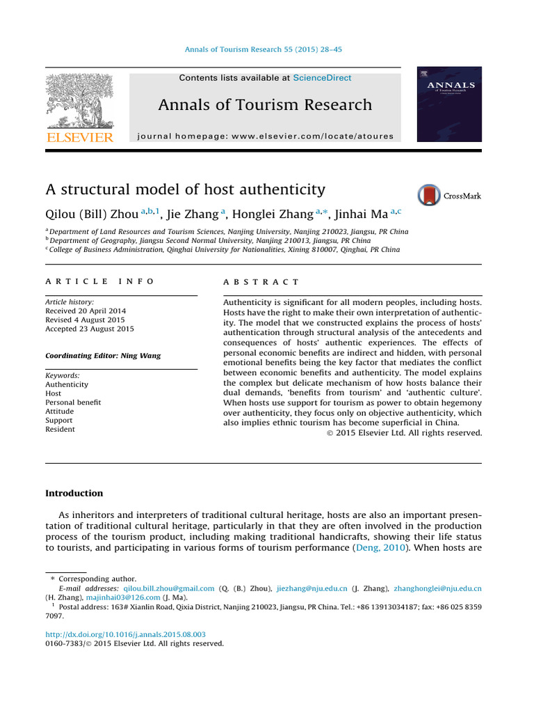 4.a Structural Model of Host Authenticity TQ | PDF | Attitude ...