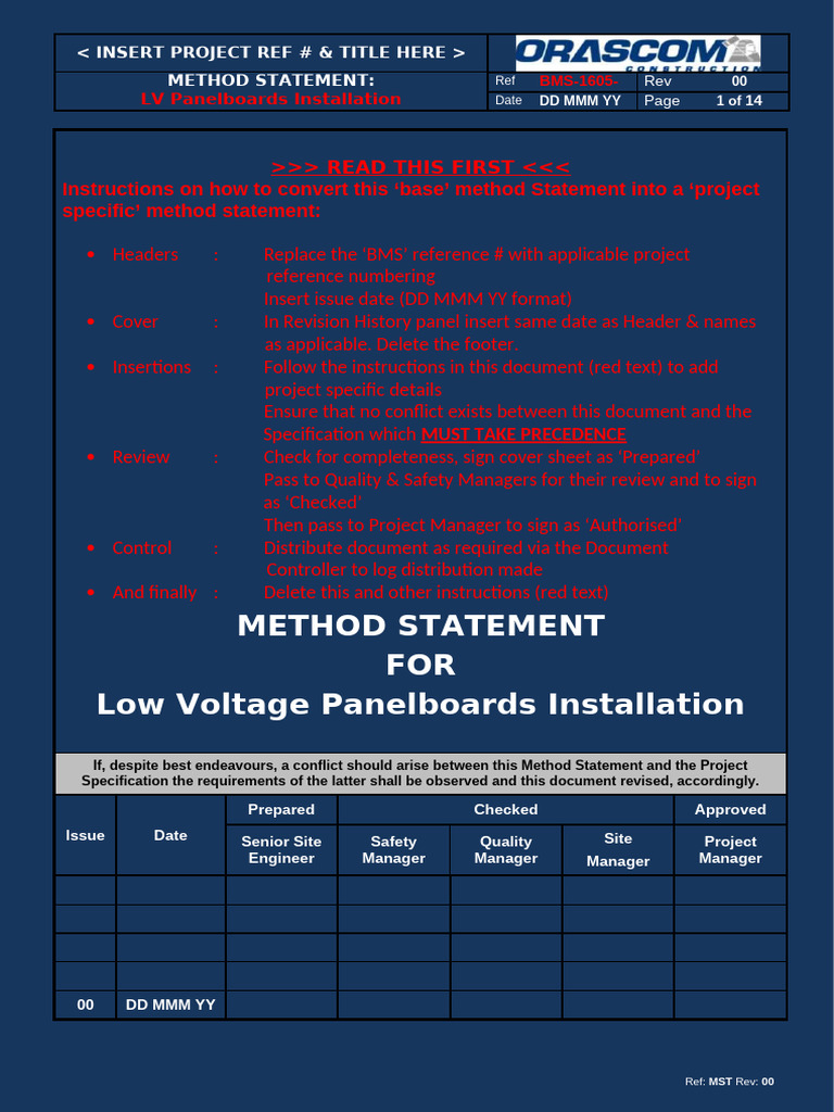 BMS-1605 - LV Panelboards (AIA) | PDF | Safety | Occupational Safety ...