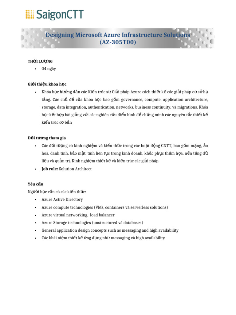 AZ-305 Designing Microsoft Azure Infrastructure Solutions - Vi | PDF