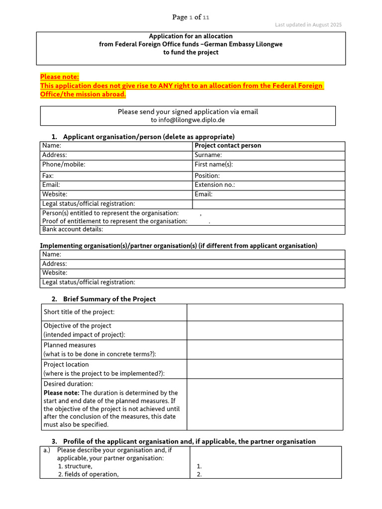 Federal Foreign Office Funding Application | PDF | Expense | Revenue