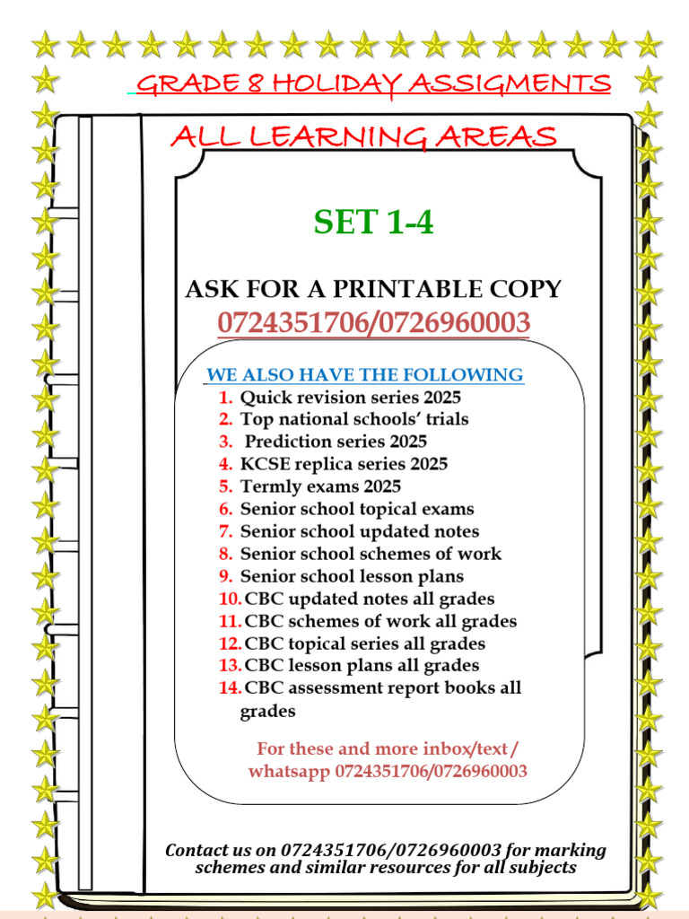 Grade 8 Holiday Assignments & Resources | PDF