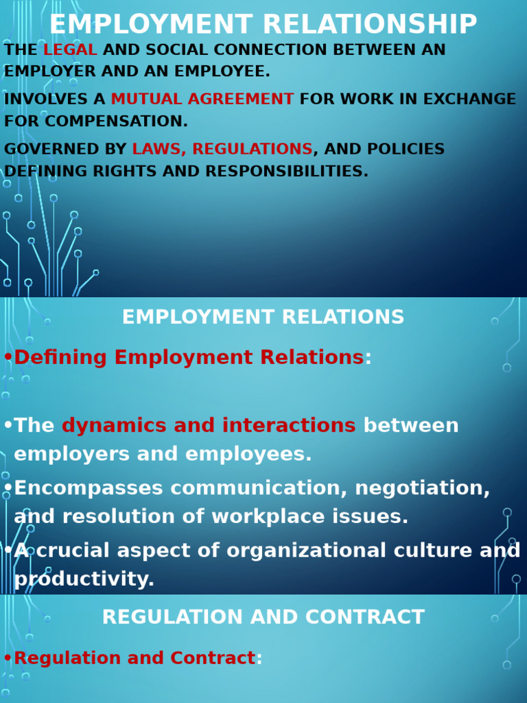 Employment Relationship | PDF