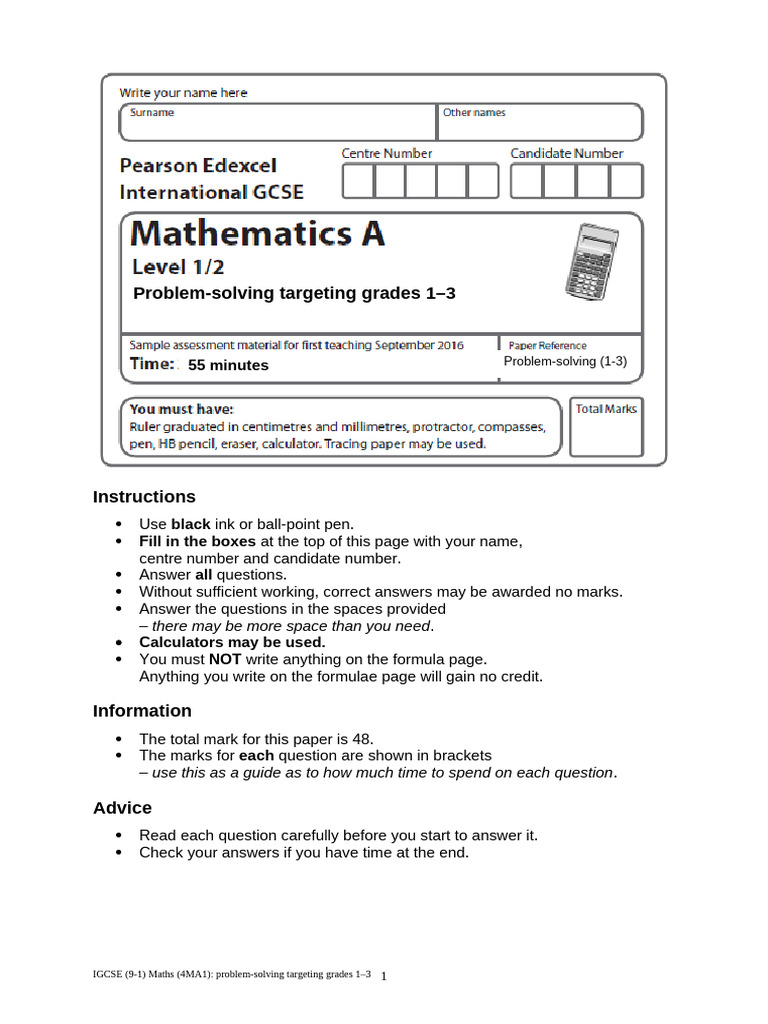 IGCSE Maths Problem-Solving Guide | PDF