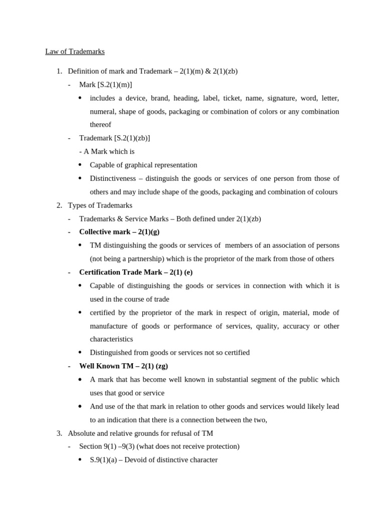 Overview of Trademark Law Essentials | PDF | Trademark Distinctiveness ...
