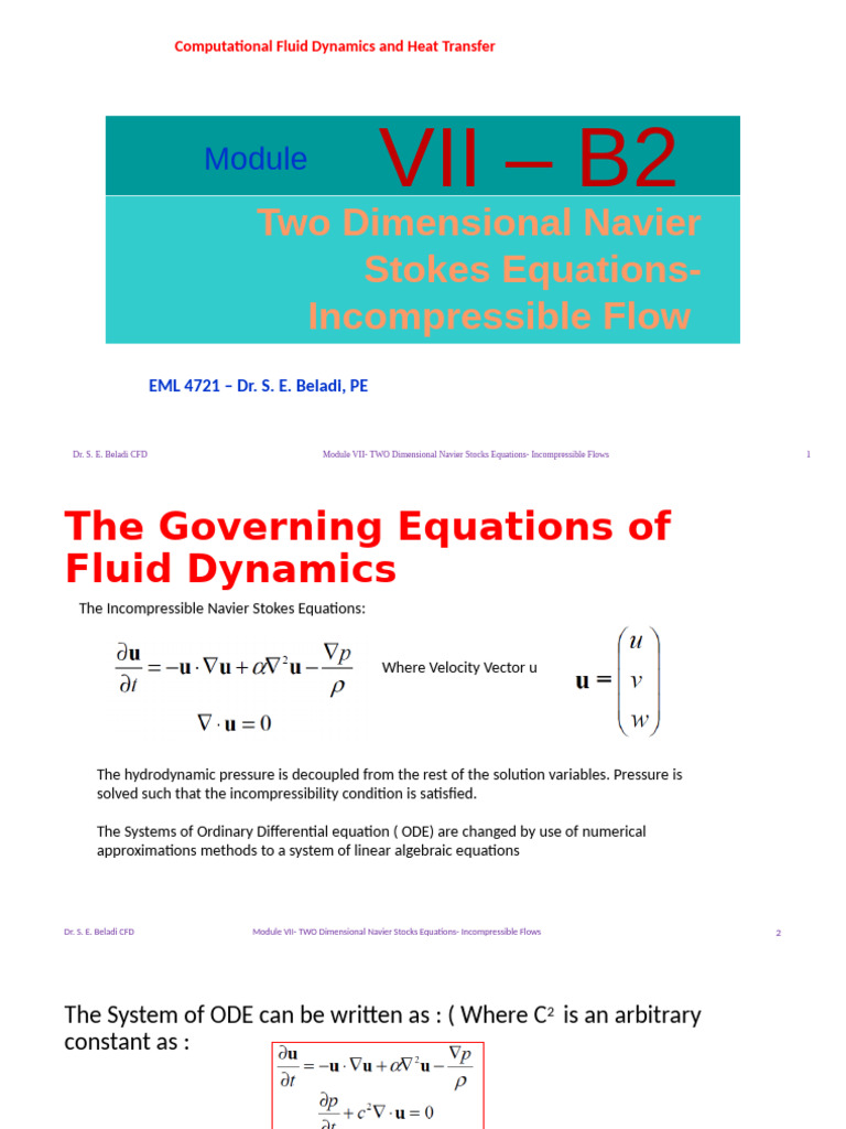 Module VII - B 2 - Incompressible Flows | PDF | Fluid Dynamics | Navier ...