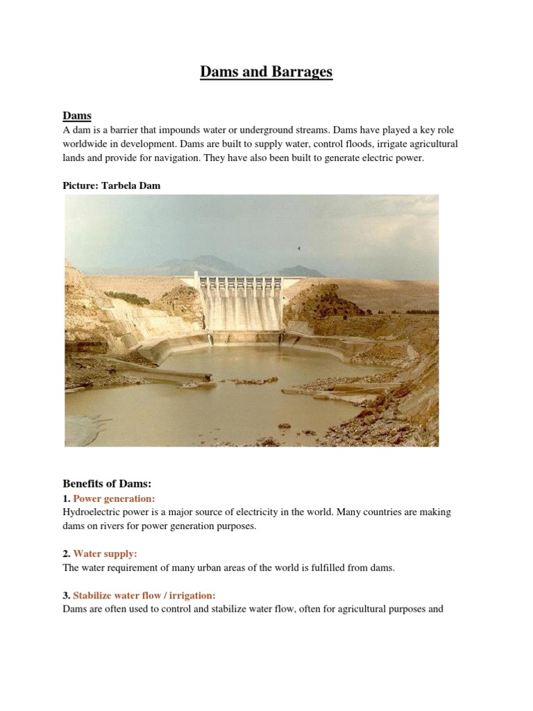 Dams and Barrages | PDF | Dam | River