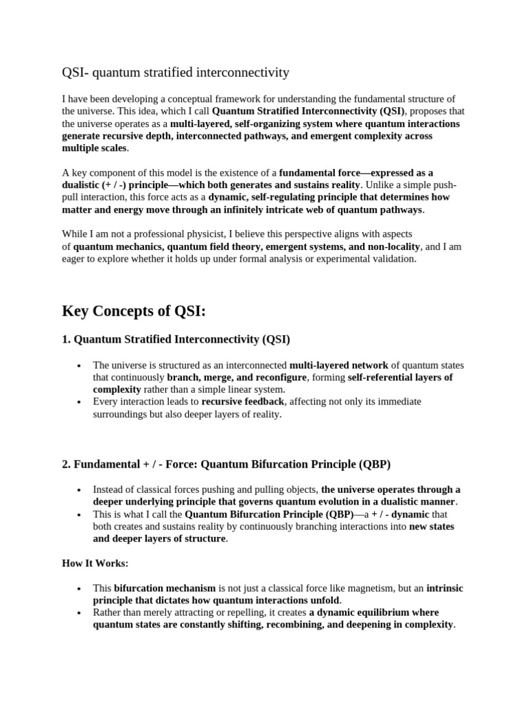 QSI - Quantum Stratified Interconnectivity | PDF | Quantum Mechanics ...