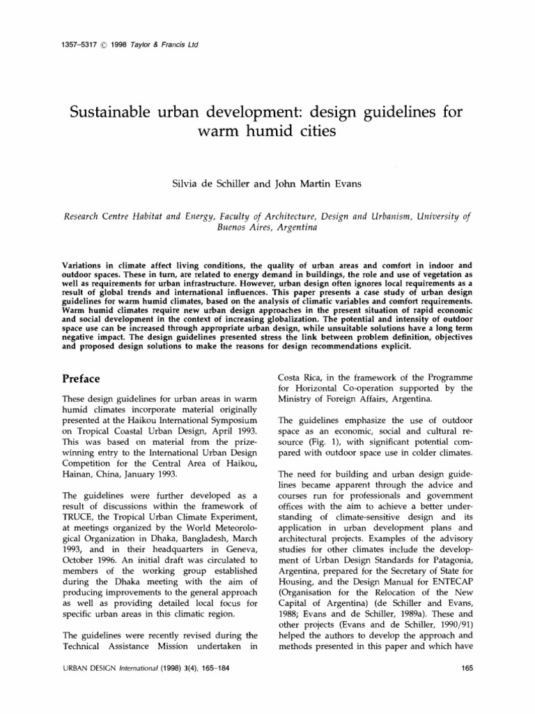 Urban Design Guidelines for Humid Climates | PDF | Humidity | Air ...