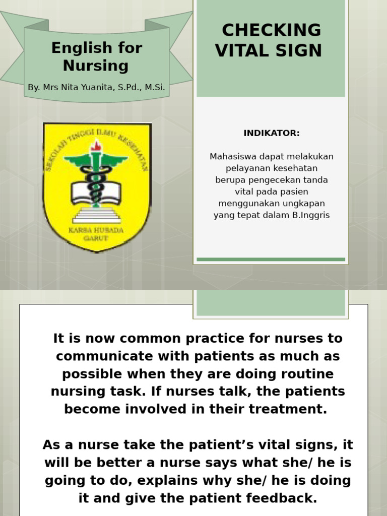 Vital Sign Check for Nursing Students | PDF | Pulse | Clinical Medicine