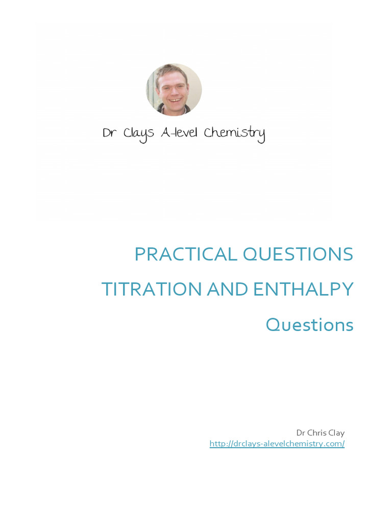 Practical Titration and Enthalpy Questions | PDF | Magnesium | Titration