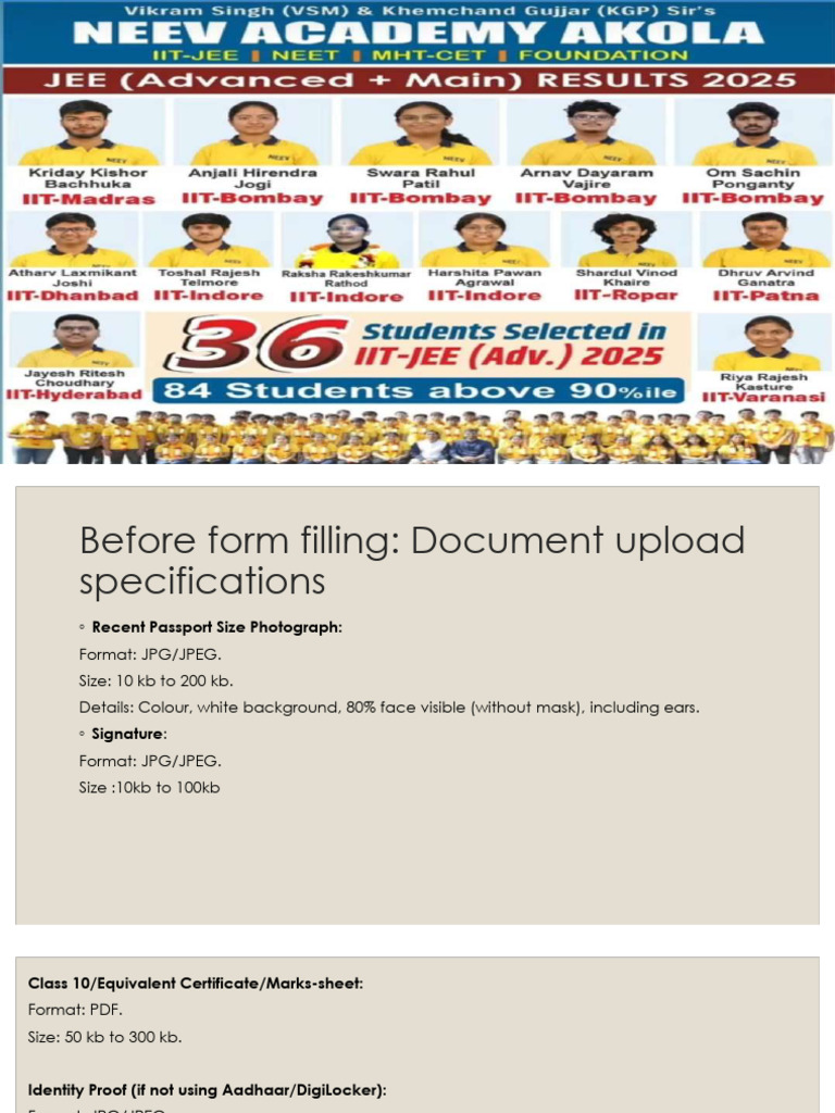 Form Filling Jee 2026 | PDF
