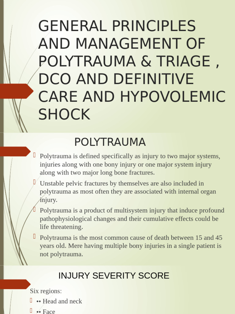 Polytrauma Management and Triage Guide | PDF | Major Trauma | Bleeding