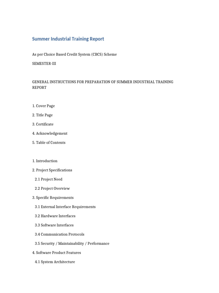MCA Industrial Training Report | PDF