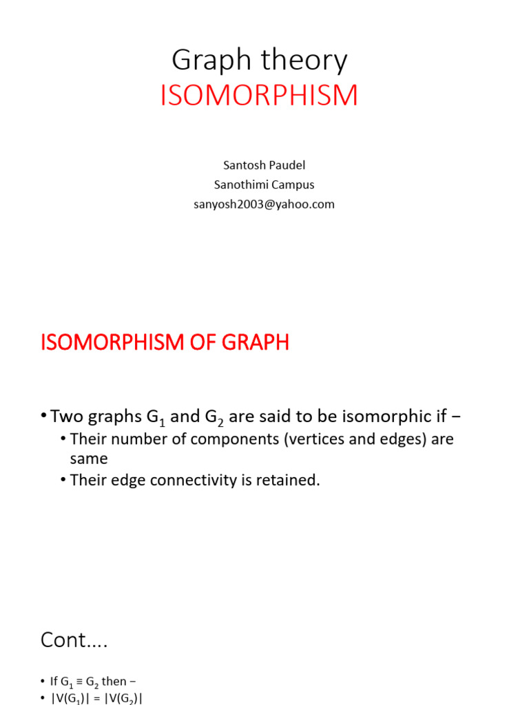 Isomorphism | PDF | Vertex (Graph Theory) | Theoretical Computer Science