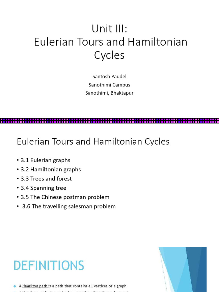 Eulerian Tours and Hamiltonian Cycle | PDF | Vertex (Graph Theory ...