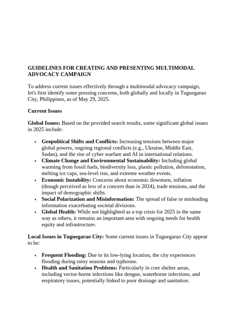 Multimodal Advocacy Campaign Guide | PDF | Flood | Deforestation