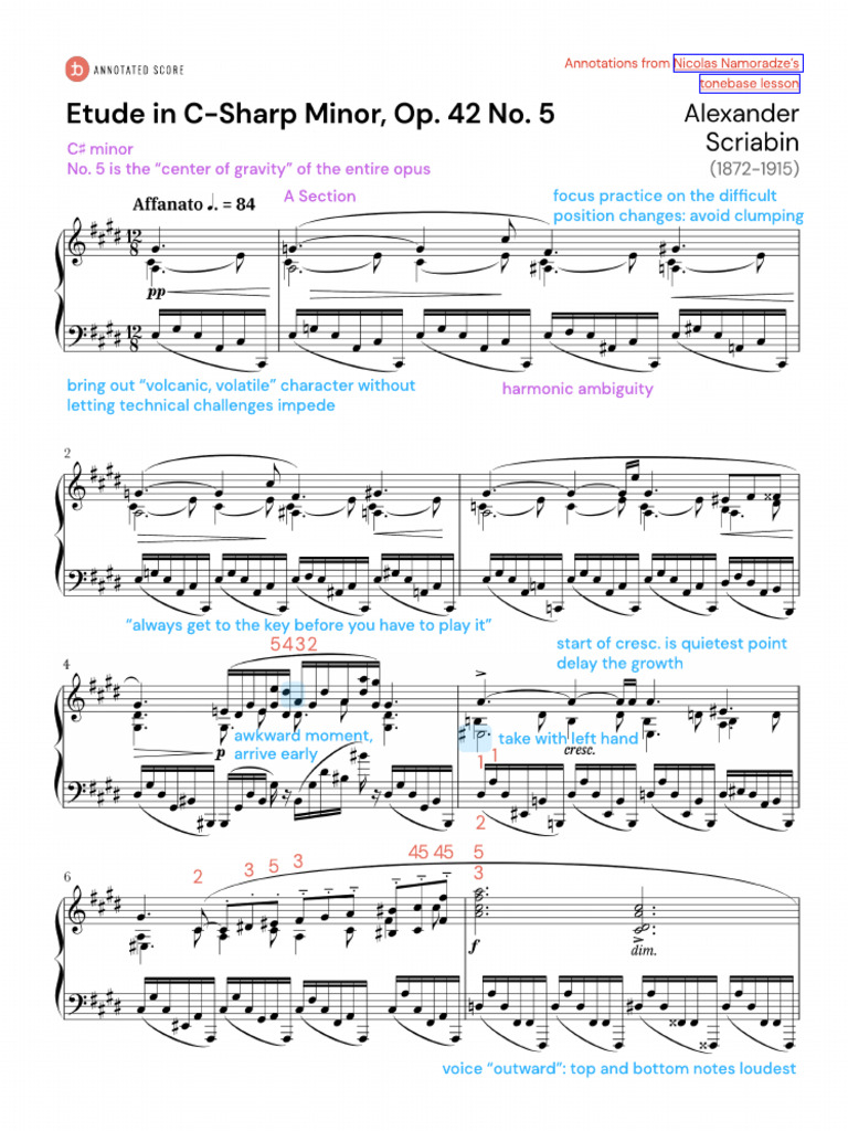 Scriabin - Etude in C-Sharp Minor Op. 42 No. 4 - Nicolas Namoradze ...