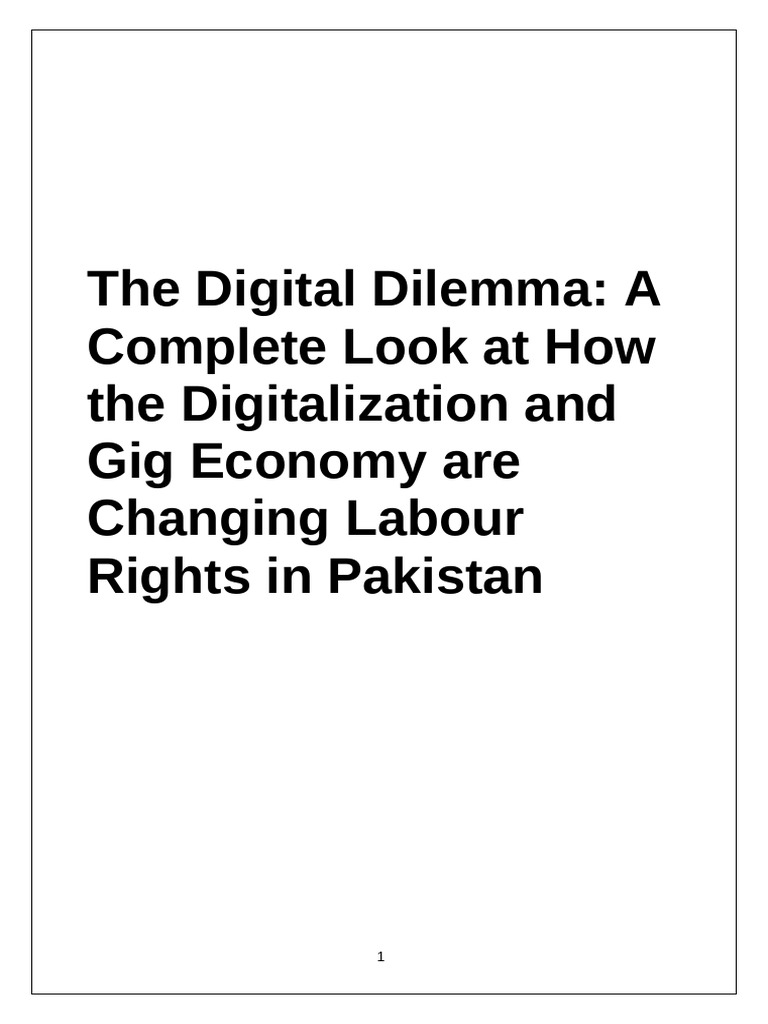 Impact of Digitalization on Labor Rights in Pakistan | PDF | Employment ...