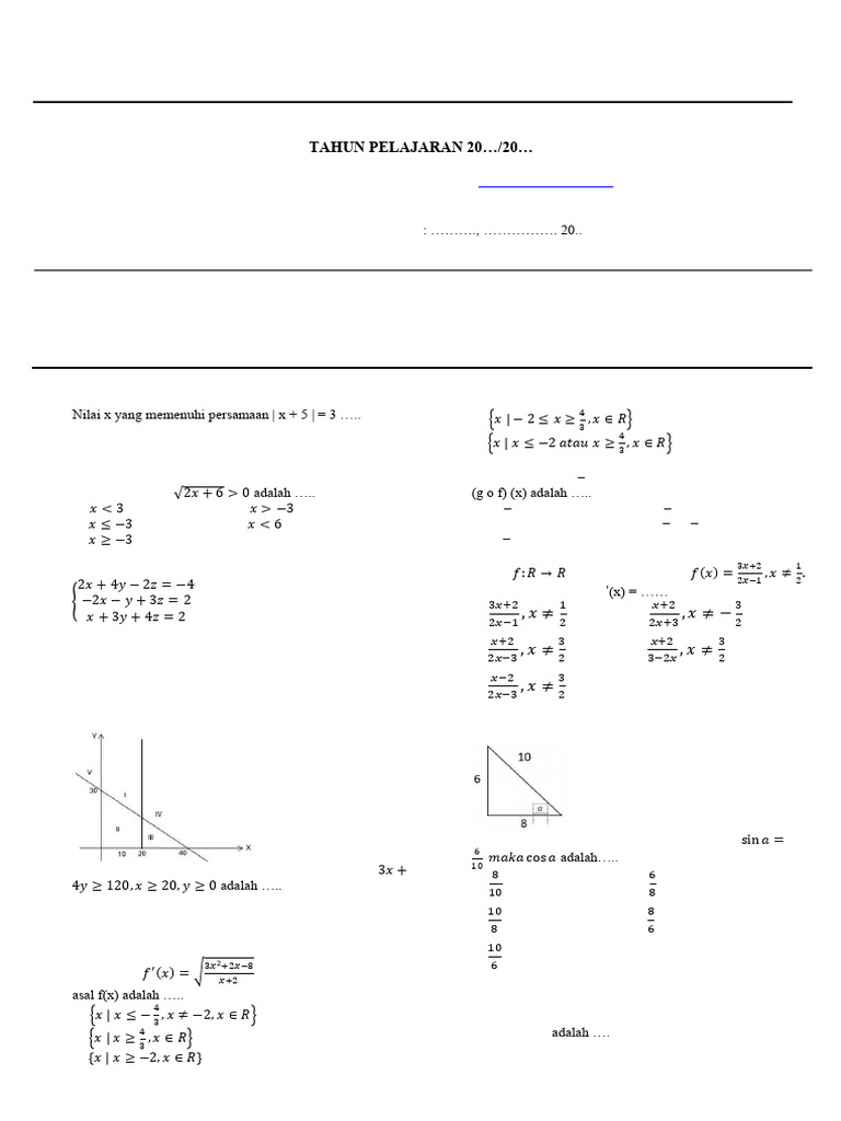 Ujian Matematika SMA N Khery Suryawan | PDF