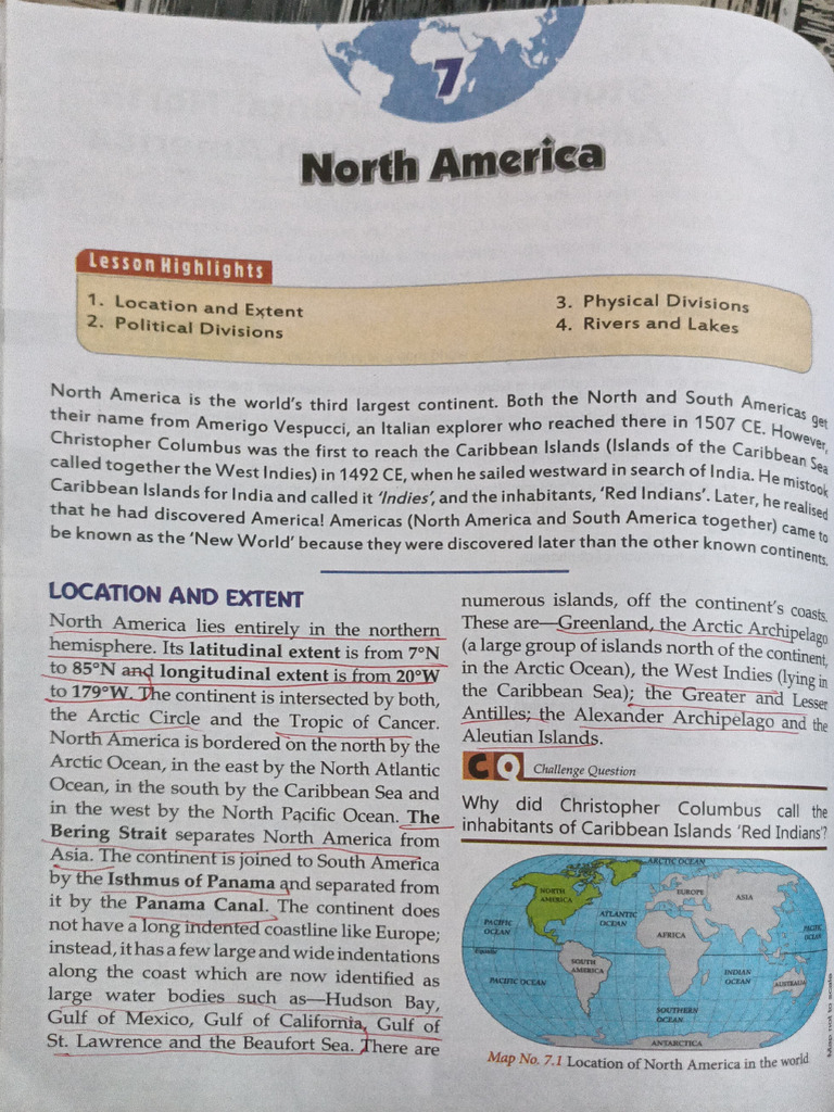 Chapter - 7 (Important Points) | PDF | North America | Caribbean